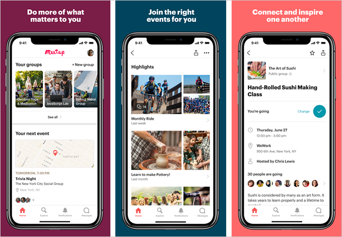 Mingle with people who share your interests add-on, First messages ...